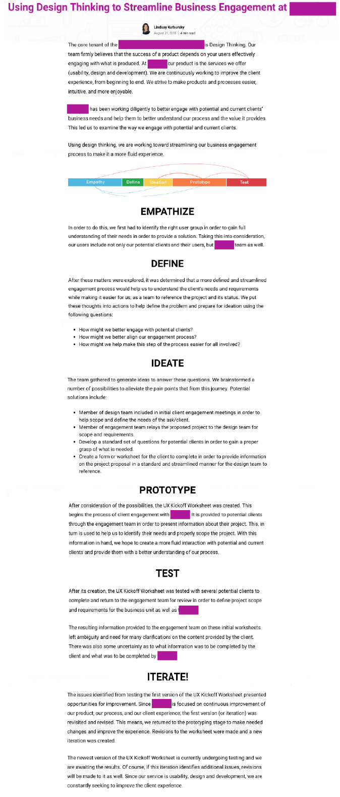 Case Study: Using Design Thinking to Streamline Business Engagement ...